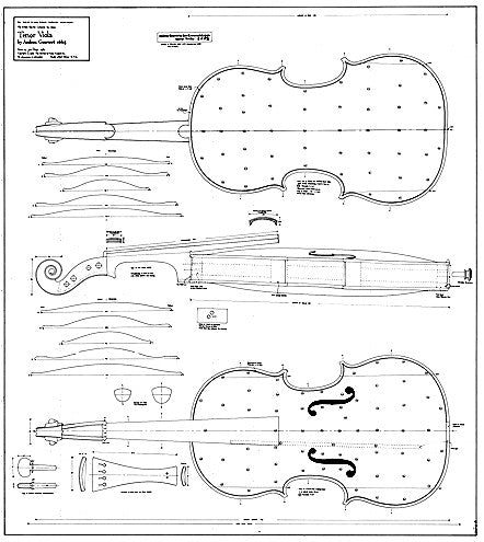 Technical Drawing: Tenor Viola, Andrea Guarneri, 1664 – National Music ...